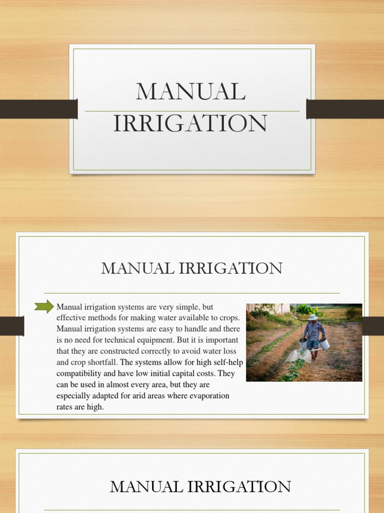 MANUAL IRRIGATION Powerpoint | PDF | Irrigation | Environmental Design