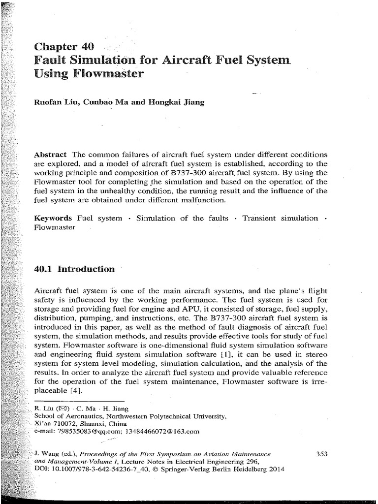 Fault Simulation For Aircraft Fuel System Using Flowmaster | PDF