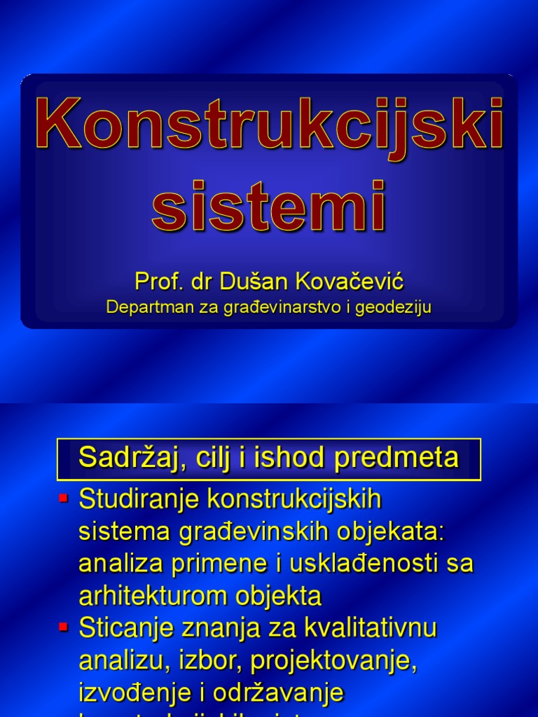 Konstrukcijski Sistemi | PDF