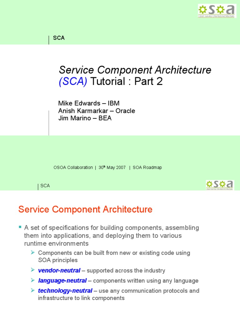 Service Component Architecture: Tutorial: Part 2 | PDF | Service ...