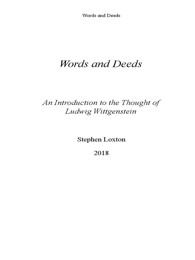 Ludwig Wittgenstein Words and Deeds | PDF | Ludwig Wittgenstein ...