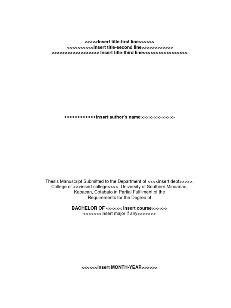 Undergraduate Thesis Manuscript Template | PDF | Thesis | Academia