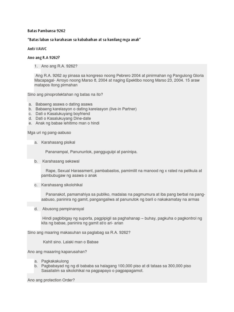 Batas Pambansa 9262 | PDF