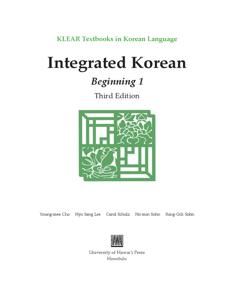 Integrated Korean 3rd Edition Pdf