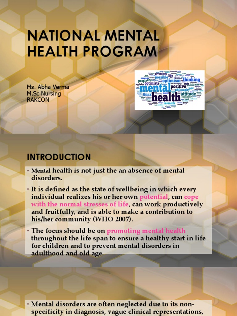National Mental Health Program Overview | PDF | Health Care | Mental ...