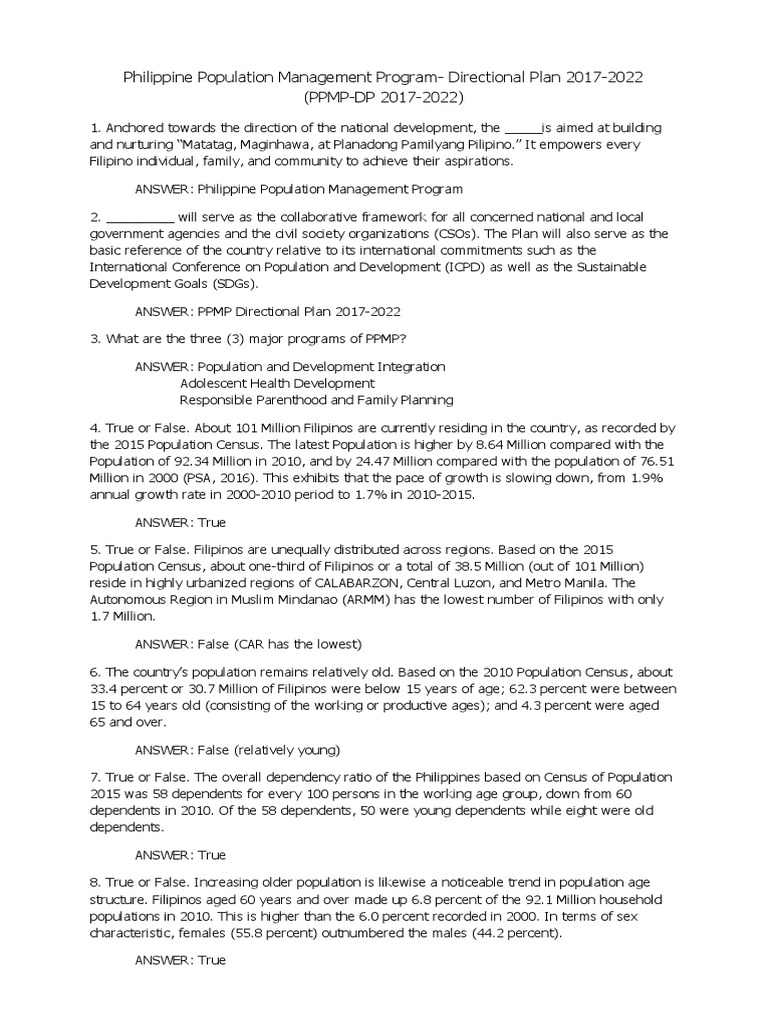 Philippine Population Management Program | PDF | Total Fertility Rate ...