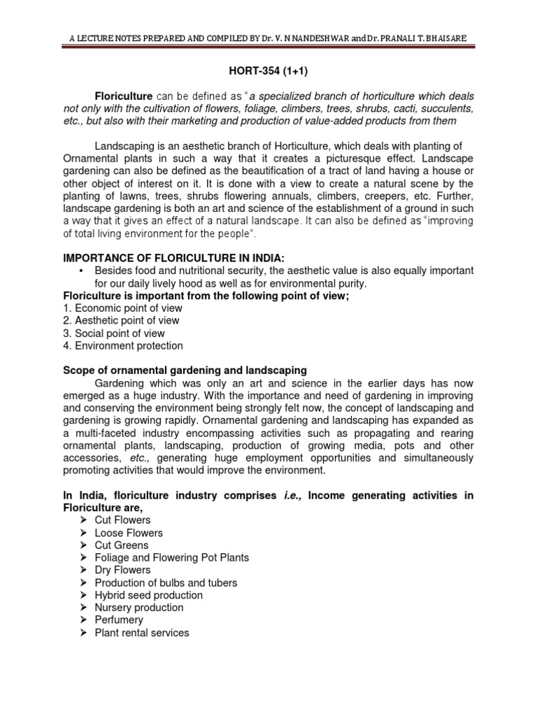 Hort 354 | PDF | Gardens | Horticulture
