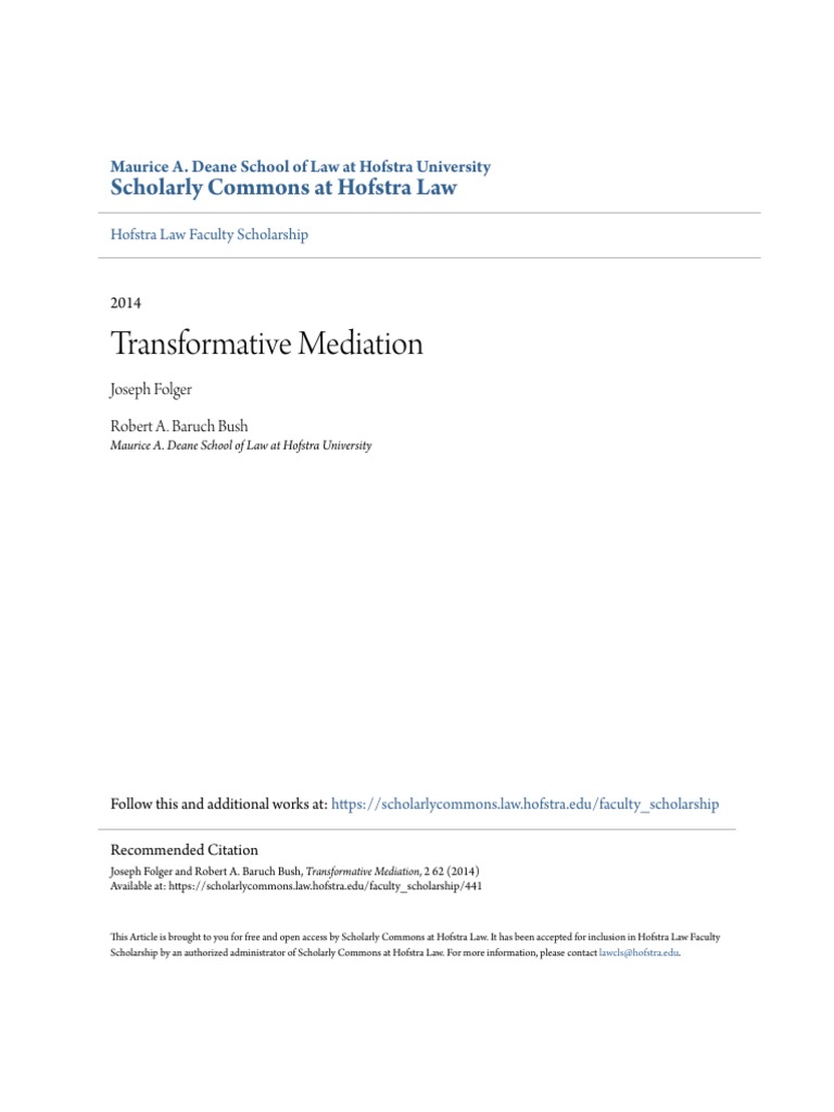 Transformative Mediation | PDF | Mediation | Empowerment