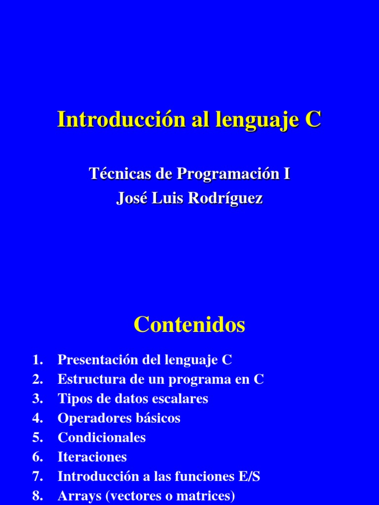 Introduccion Al Lenguaje C PDF | PDF | C (lenguaje de programación ...