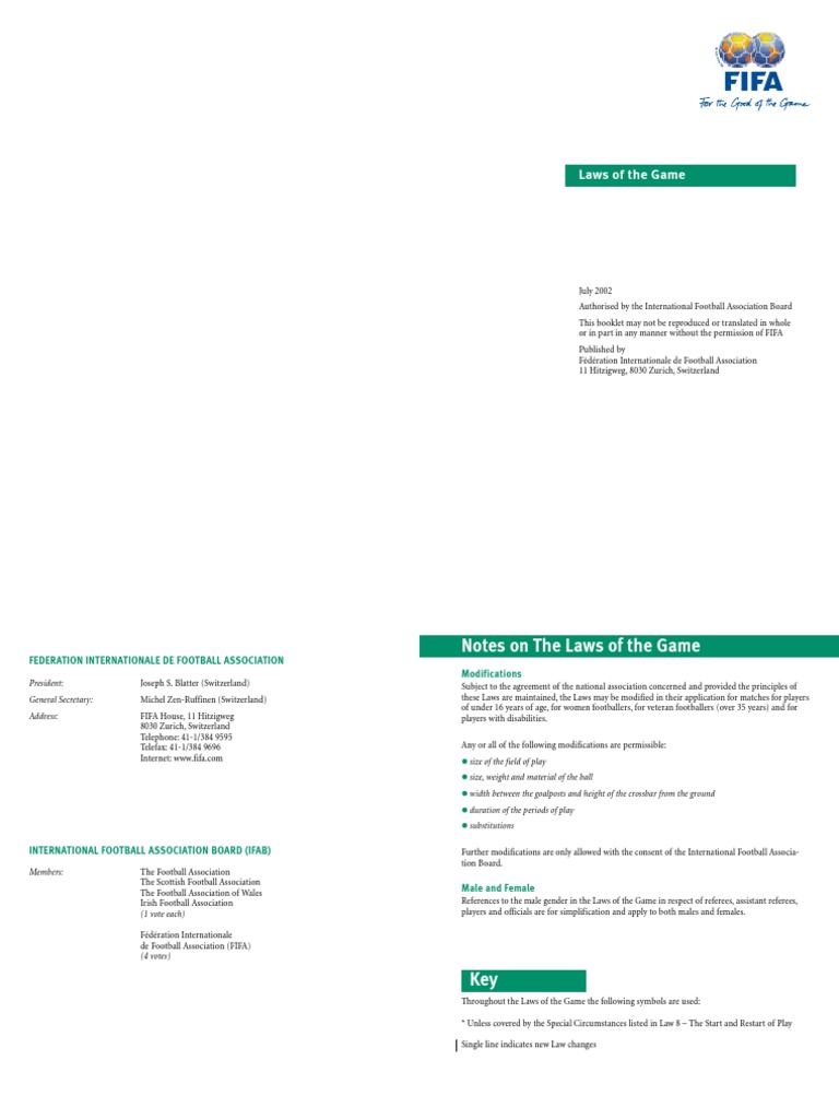 Fifa Laws | PDF | Association Football | Referee