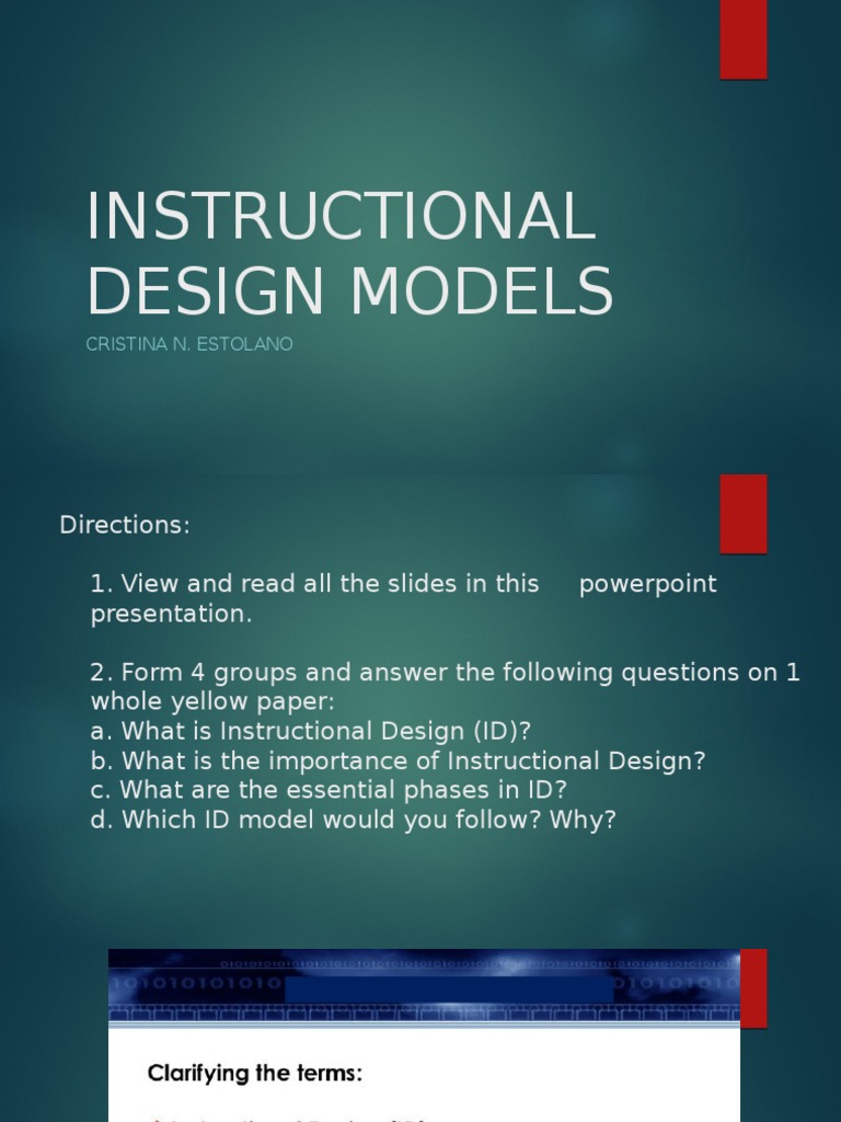 Instructional Development Models | PDF | Instructional Design | Prototype