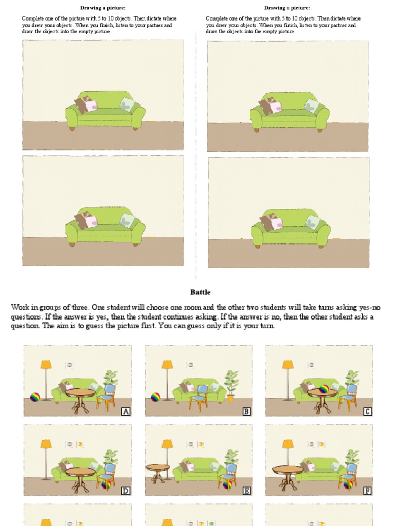 Speaking Activities PDF Worksheet Prepositions of Place PDF | PDF