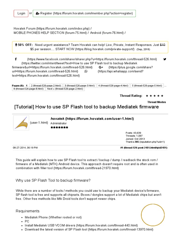How To Use SP Flash Tool To Backup Mediatek Firmware | PDF | Flash Memory | Booting