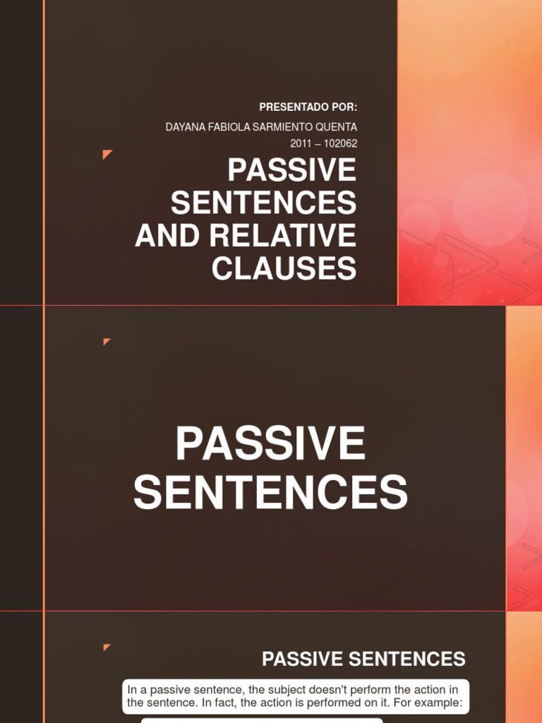 Passive Sentences and Relative Clauses | PDF | Pronoun | Verb