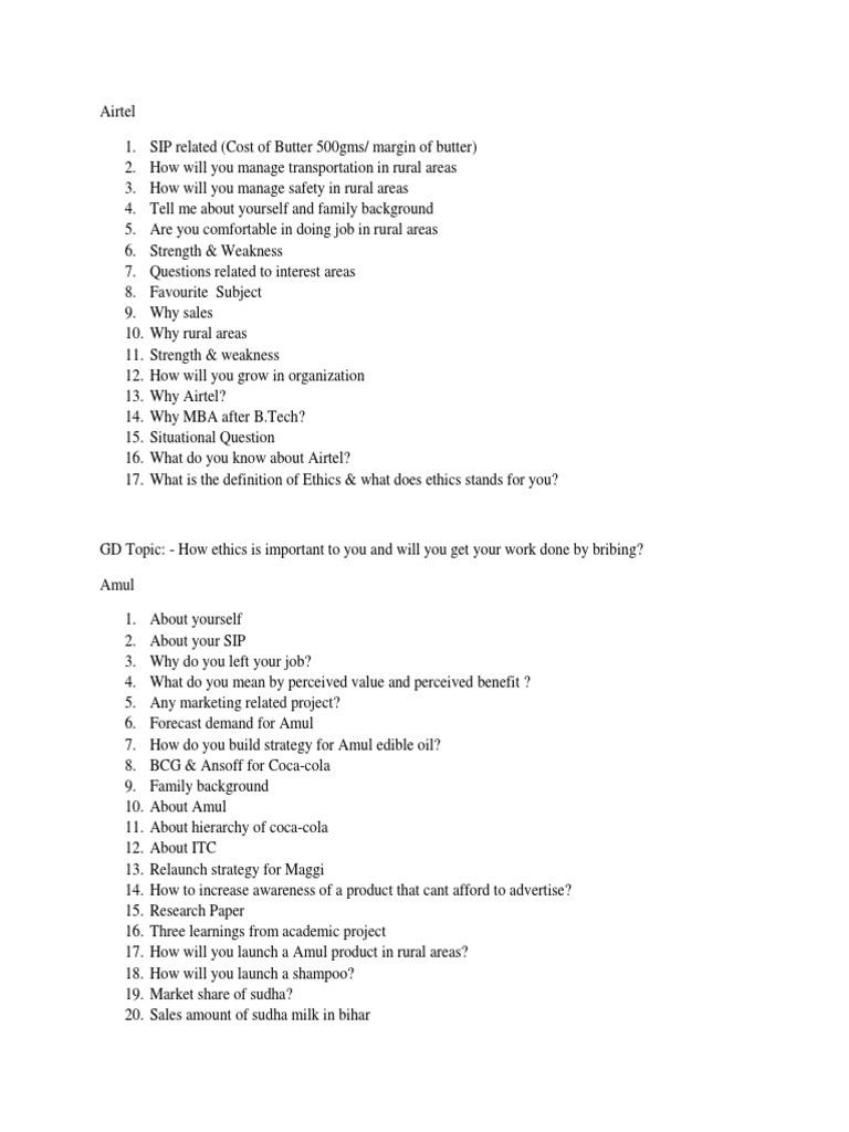 Interview Questions for Finance Roles | PDF | Economy Of India ...