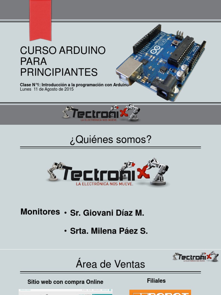 CLASE 1 - Introducción A La Programación Con Arduino | PDF | Electricidad | Programación de ...