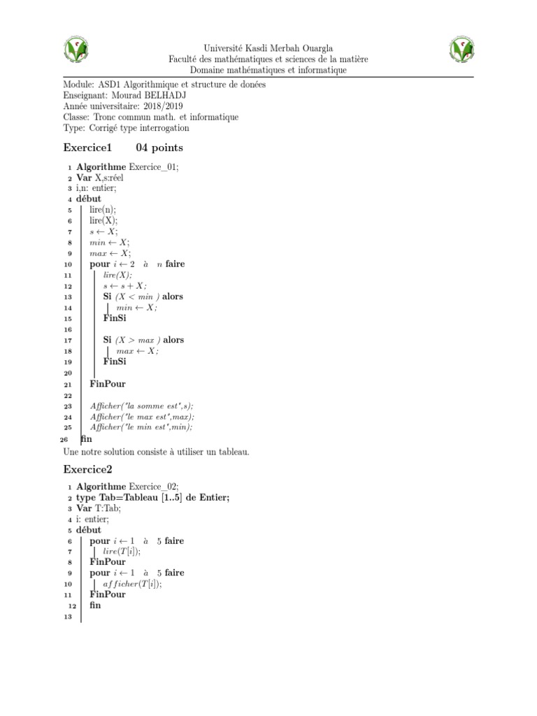 Corrigé Type Asd1 Interrogation PDF | PDF