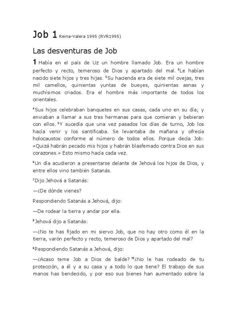 Job 1-6 | PDF | Libro de trabajo | Religión y creencia