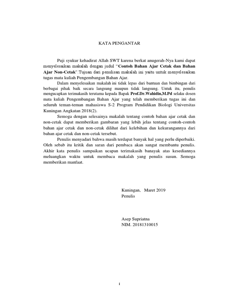 Contoh-Contoh Bahan Ajar | PDF