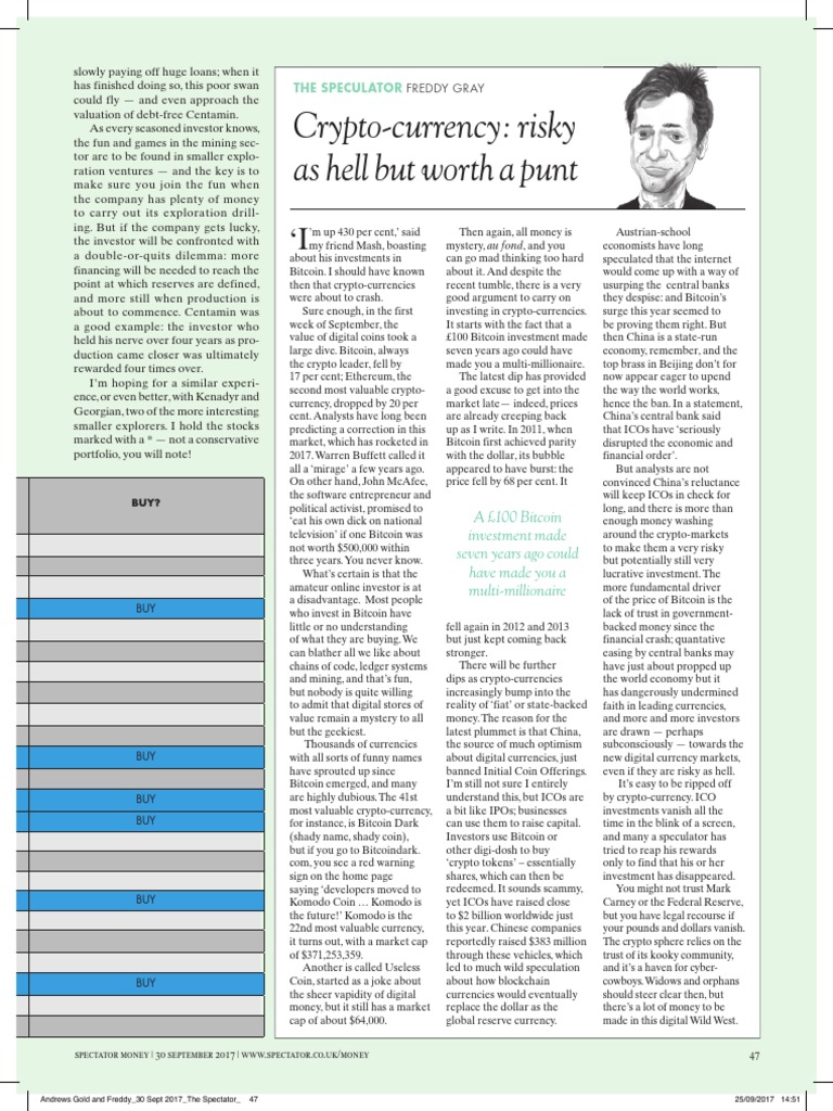 (2017 Gray) Crypto-Currency - Risky As Hell But Worth A Punt | PDF ...