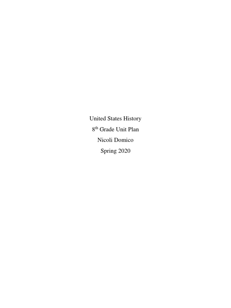 8th Grade American Revolution Unit Plan | PDF | American Revolution ...