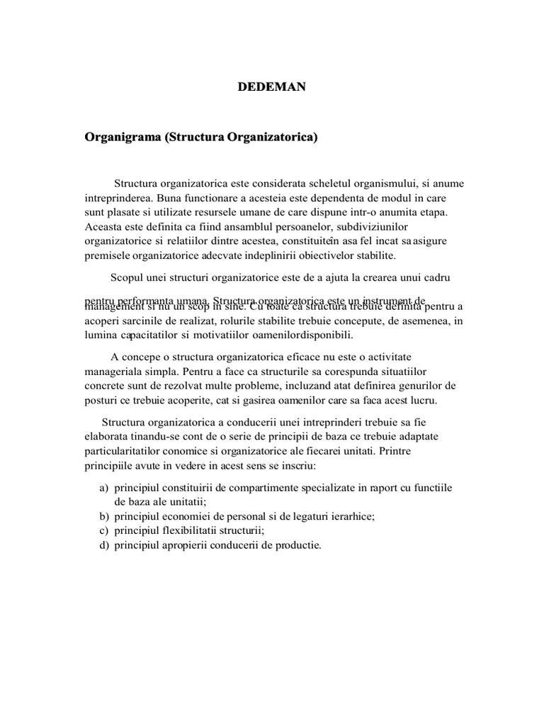 Organigrama Dedeman | PDF
