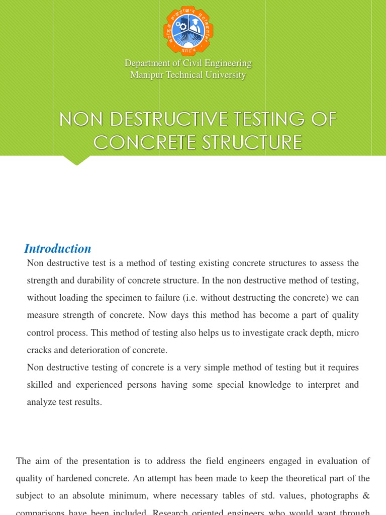 NDT | PDF | Nondestructive Testing | Concrete
