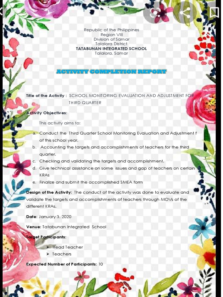 ACR - SMEA 3rd QUARTER | PDF | Evaluation | Learning