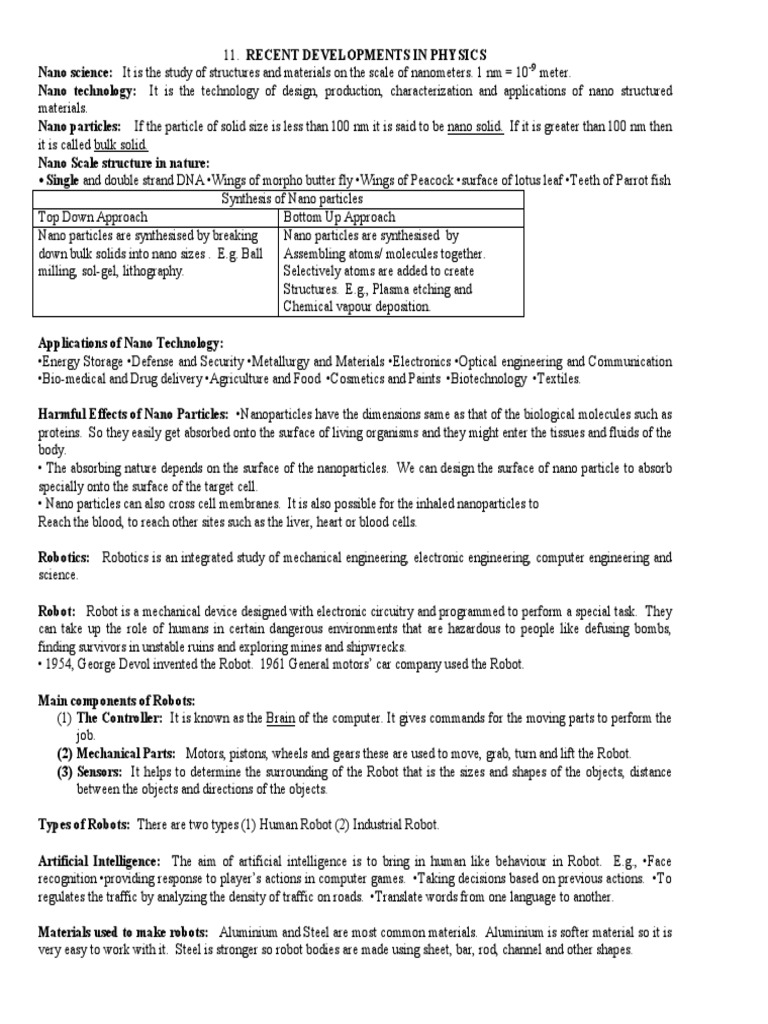 11 Recent Developments in Physics PDF | PDF | Nanotechnology | Nanoparticle