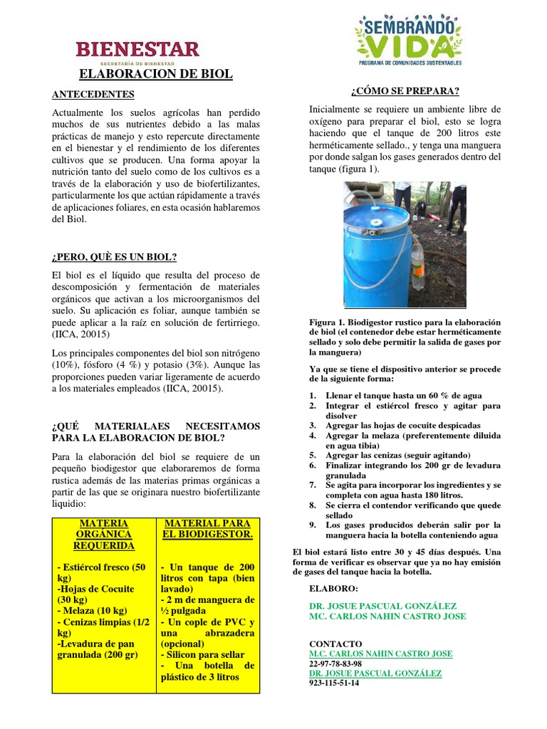 Elaboracion de Bioles-Agua Dulce | PDF | Fertilizante | Fertilizante