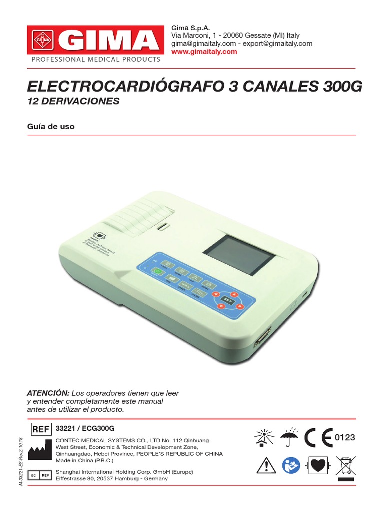 Manual ECG-300G ESPAÑOL PDF | PDF | Electrocardiografia | Papel