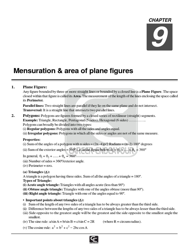 Mensuration PDF | PDF | Area | Triangle