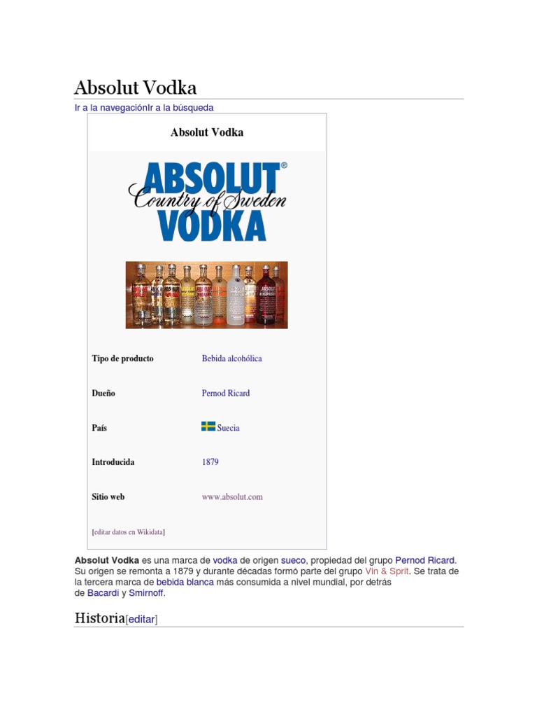 A Brief History of Absolut Vodka: From Swedish Distillery to Global ...