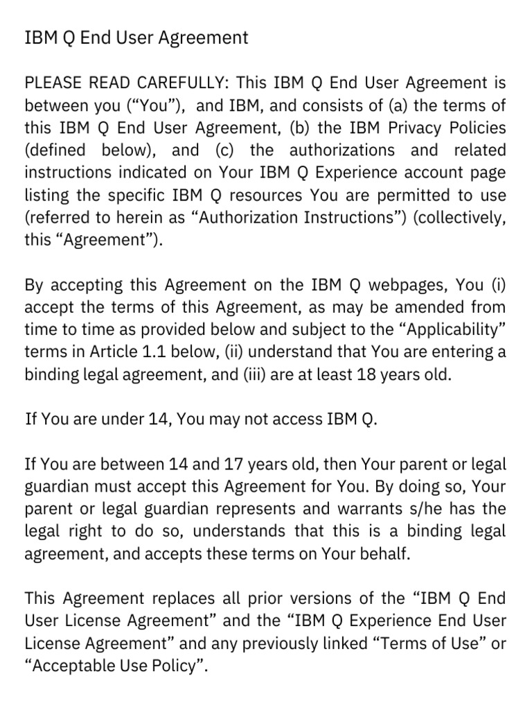 Ibm Q End User Agreement PDF | PDF | Graphical User Interfaces ...