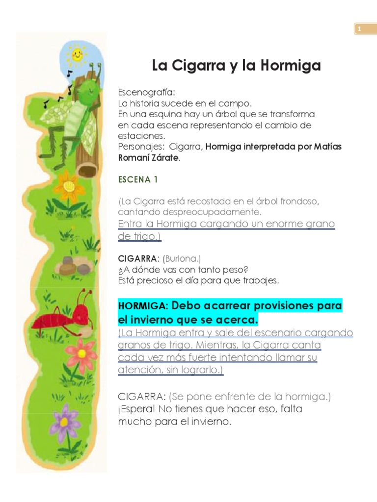 La Cigarra y La Hormiga | PDF | Hormiga