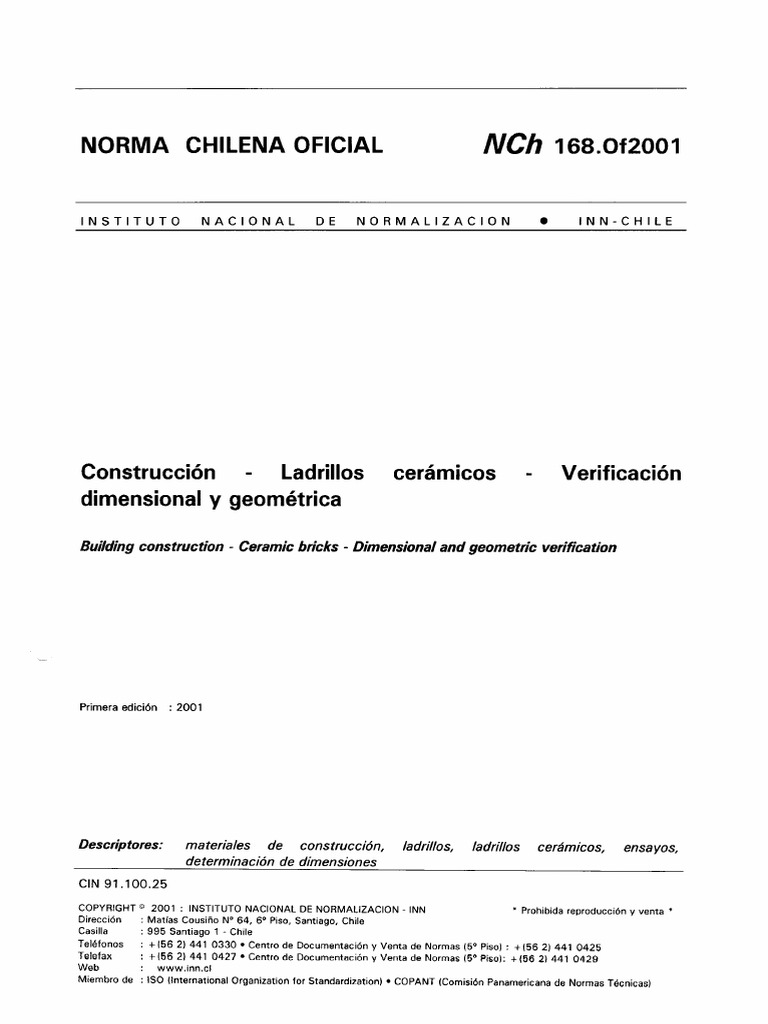 NCH 168 Of2001 PDF | PDF