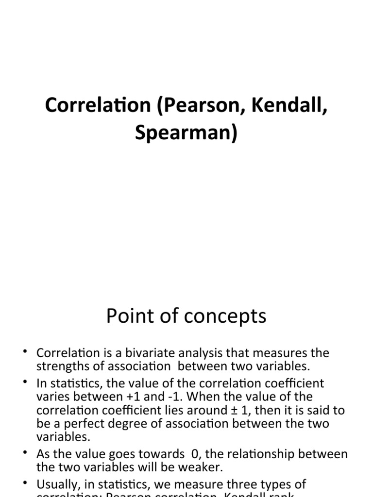 Correlation (Pearson, Kendall, Spearman) | PDF | Correlation And ...