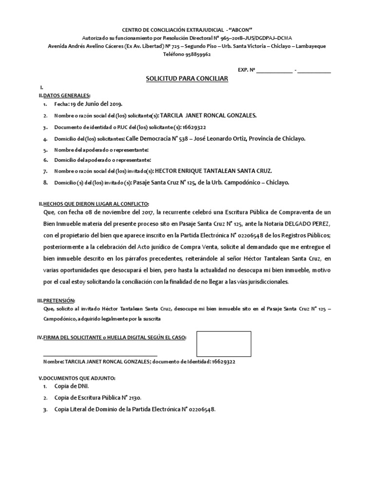 1 - ABCON - Solicitud para Conciliar | PDF | Información del gobierno | Gobierno