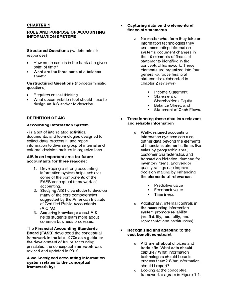 AIS REVIEWER Chapter 1 2 | PDF | Debits And Credits | Bookkeeping
