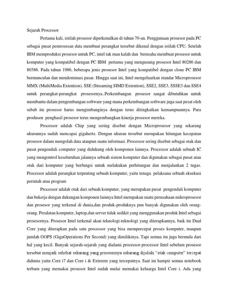 Sejarah Processor Na | PDF