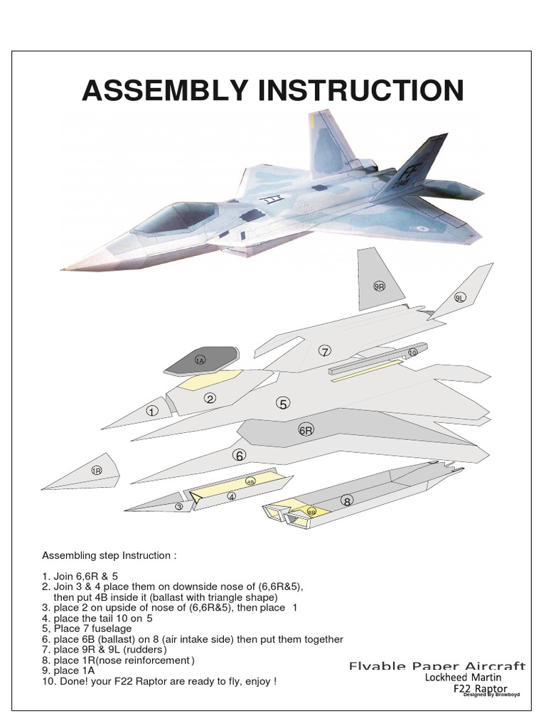Flying Paper f22 Raptor | PDF