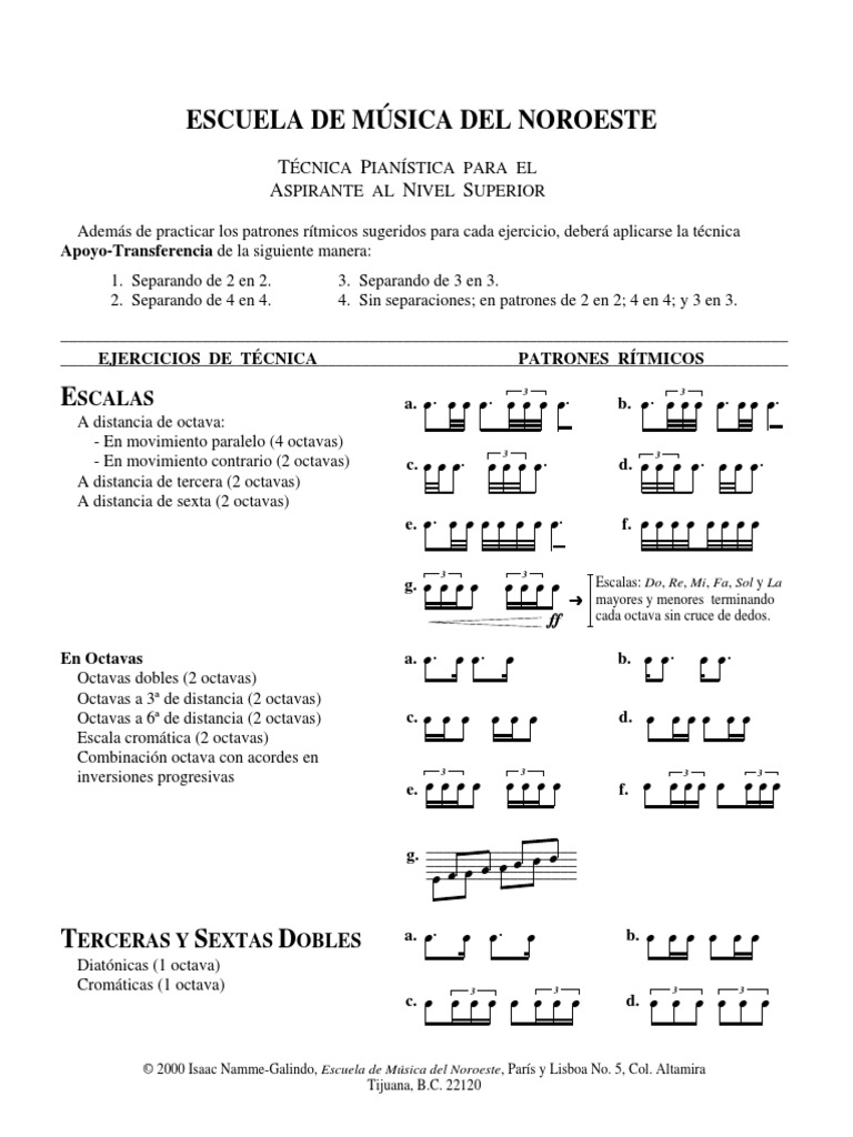Tecnica, Patrones Ritmicos | PDF | Escala (música) | Acorde (Música)