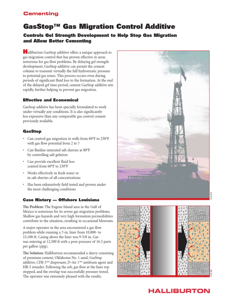 GasStop Gas Migration Control Additive | PDF | Blowout (Well Drilling ...