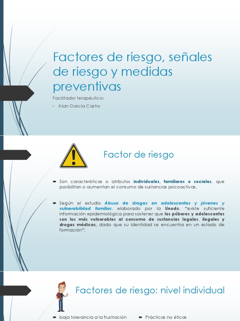 Factores de riesgo, señales de riesgo y medidas de protección | PDF ...