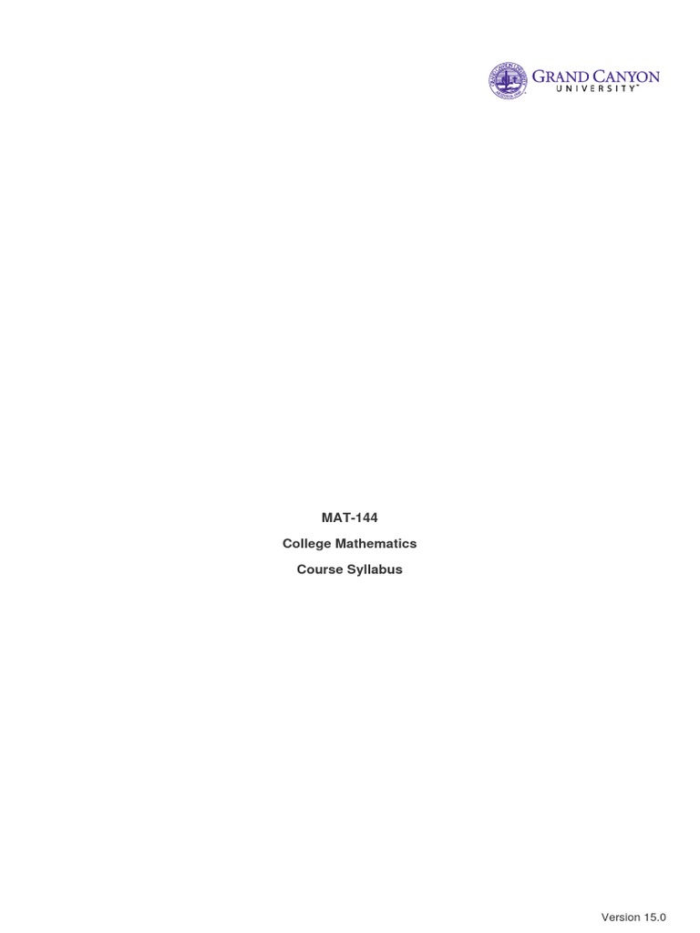 MAT-144 Syllabus | PDF | Interest | Algebra