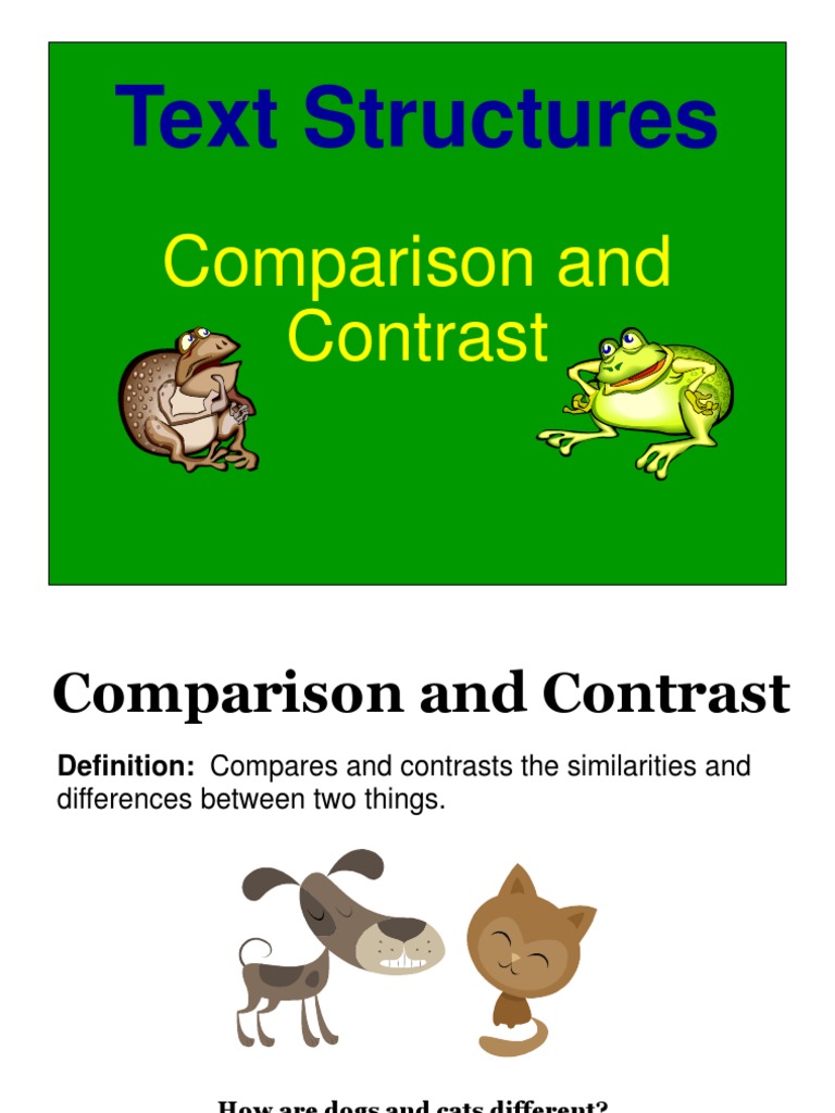 Comparison and Contrast Powerpoint Lesson | PDF | Chimpanzee | Cakes