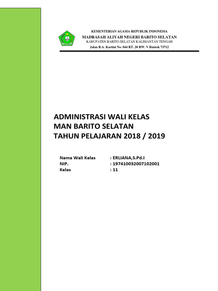 Contoh Administrasi - Wali - Kelas | PDF