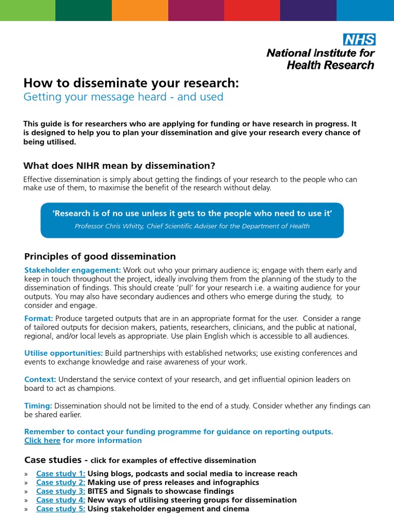 Dissemination Guidance | PDF | Mass Media | Case Study