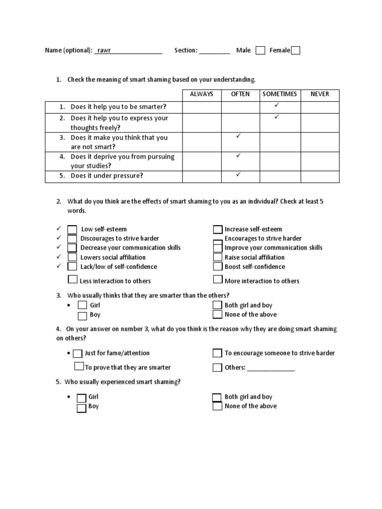 Survey-Questionnaire 1 | PDF | Interpersonal Relationships | Action ...