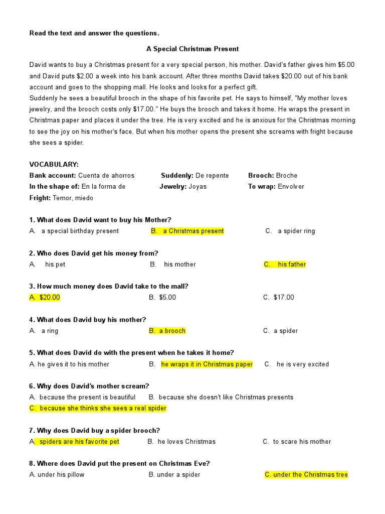 David's Christmas Gift Surprise | PDF